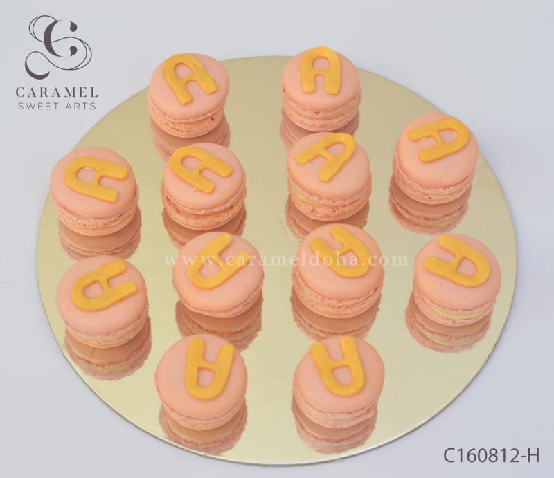Macarons with Letter - Caramel Sweet Arts