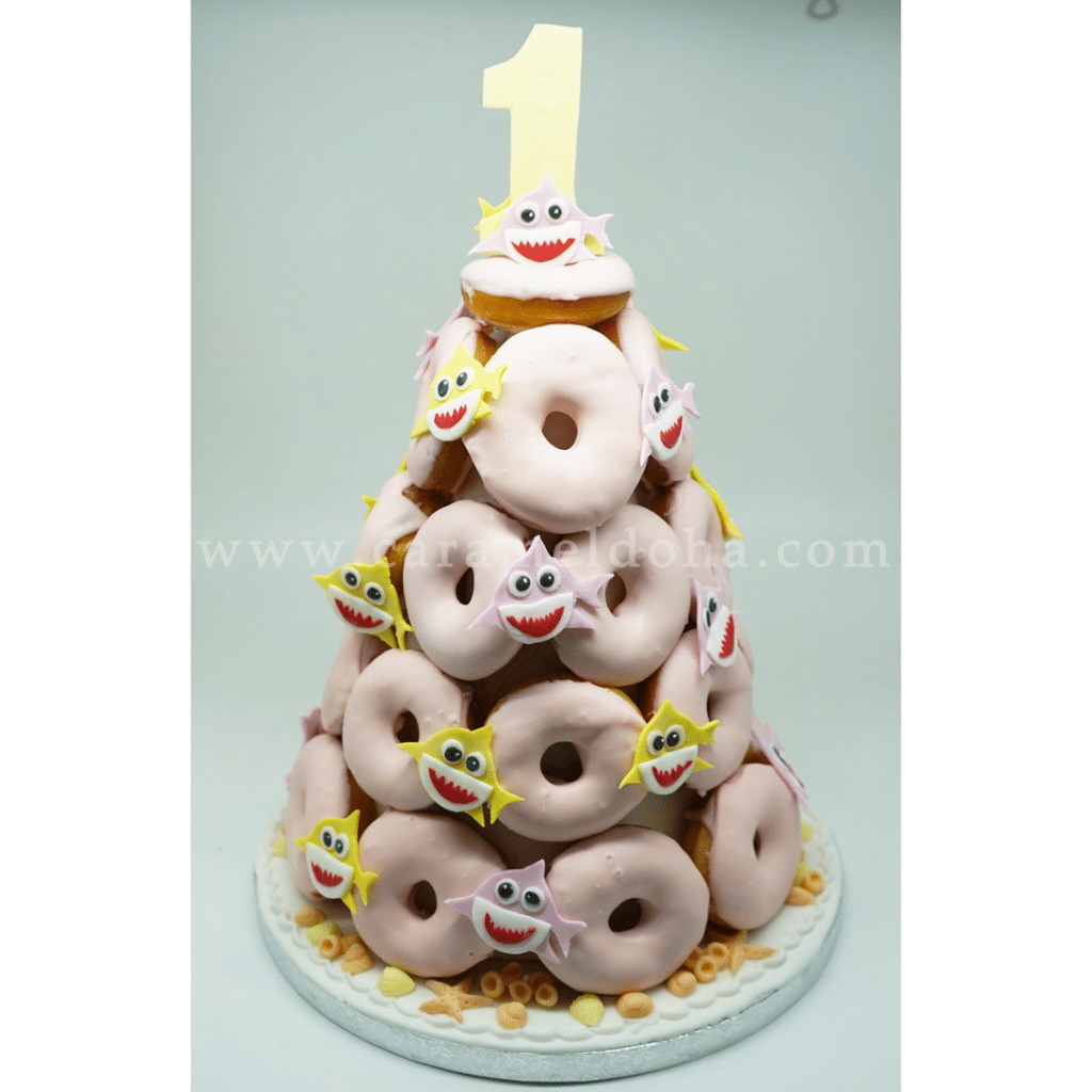 Baby Shark Donut Tower - Caramel Sweet Arts